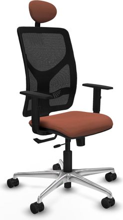 Piqueras y Crespo Schreibtischstuhl mit Armlehnen und hoher R&uuml;ckenlehne, h&ouml;henverstellbare Lendenwirbelst&uuml;tze und festes Kopfteil, ausgestattet mit Syncro/Traslack und 
