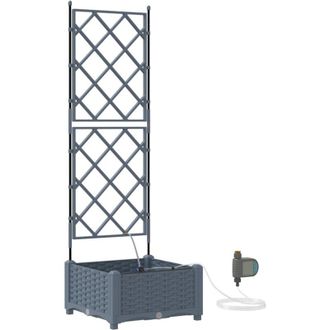 vidaXL Vidaxl - Pots de jardin Gris clair 40 x 40 x 126 cm Acier