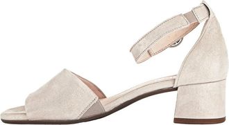 Gabor Elegante Riemchensandalen mit Absatz und Zierbohrungen - - Shoes - Damen - Beige - 37 1/2 EU