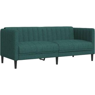vidaXL Sofa 2-Sitzer Dunkelgrün Stoff Vidaxl