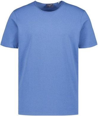 Olymp Herren T-Shirt blau Baumwoll-Stretch
