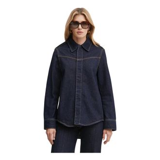 Victoria Beckham Femme, Blouses et Chemises, Bleu, Taille: 36 FR Chemise Oversize en Denim