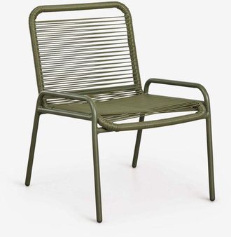 Sklum Gartenstuhl aus Stahl und synthetischem Rattan Kuorin Tiefes Gr&uuml;n Olive