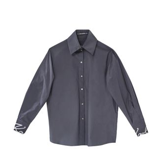 Karl Lagerfeld Signature Cuff Poplin Shirt - - Blouses & Shirts - Damen - Schwarzk - S