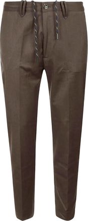 Nine In The Morning pantalon à taille à lien de resserrage - Marron