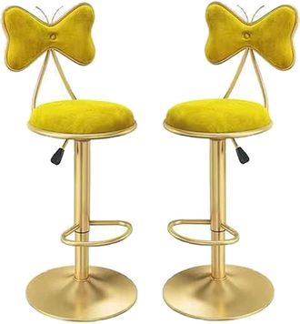 Generic Drehbare Barhocker, h&ouml;henverstellbare Tresenhocker, Esszimmerst&uuml;hle, Samt-Barst&uuml;hle mit geschwungener R&uuml;ckenlehne, K&uuml;cheninsel, Kneipe