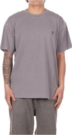 Carhartt Work in Progress Homme, Tops, Gris, Taille: M Logo Front T-shirt
