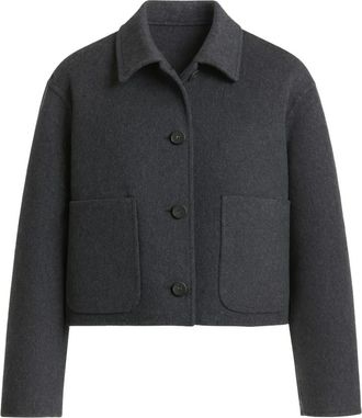Vince Femme, Pulls, Gris, Taille: 38 FR Veste Courte en Laine et Cachemire