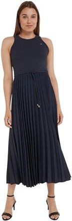 Tommy Hilfiger Robe Femme Midi Dress sans Manche, Bleu (Desert Sky), XXL
