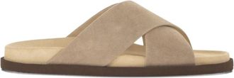 Brunello Cucinelli Homme, Chaussures, Beige, Taille: 45 EU Suede Slides