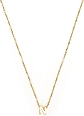 Luxenter Alphabet-Halskette mit 18-kar&auml;tigem Gold - Buchstabe N, Mediano, Metall, Ohne Edelstein