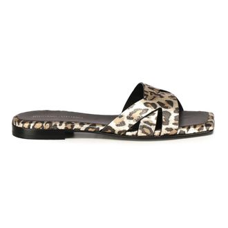 Giuliano Galiano Leoparden Flache Sandalen Made in Italy - - Shoes - Damen - Mehrfarbig - 37 EU