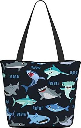 AOOEDM Cartoon Sharks Ladies Shopping Bag 13x11x7in.Le cadeau parfait pour la Saint-Valentin.Cest de la Saint-Valentin pour maman, fille, &eacute;pouse, etc