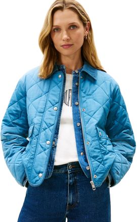 Tommy Hilfiger Damen Padded Flag Quilted Jacket Ww0Ww47998 Andere Jacken, Blue (Cyclone Haze), M