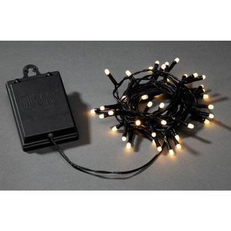 Konstsmide LED Lichterkette, mit an/aus Schalter und 6h Timer, mit 8 Funktionen und Memoryfunktion, gefrostet, 40 warm wei&szlig;e Dioden, batteriebetrieben, Au&szlig;en (IP
