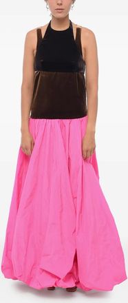 Valentino Garavani robe &agrave; empi&egrave;cement en velours - Rose