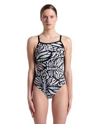 Arena Arena Maillot de bain Butterflies pour femme, Noir/multicolore, 42