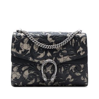 Gucci Black Medium GG Supreme Arabesque Dionysus Shoulder Bag