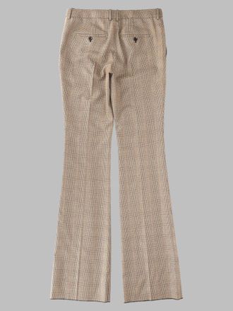 Saint Laurent Prince of Wales Check Wool Trousers - Beige
