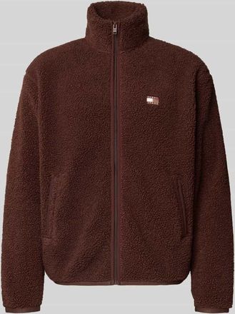 Tommy Jeans Regular Fit Teddyfell-Jacke mit Label Stitching