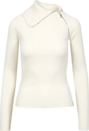 Sportmax Femme, Pulls, Blanc, Taille: 38 FR Pull &agrave; col roul&eacute;