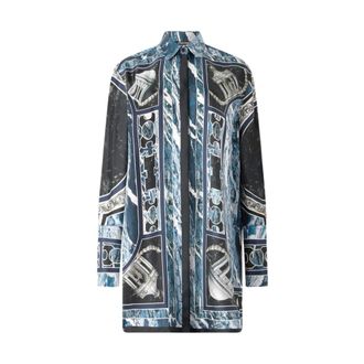 Roberto Cavalli Kurzes Seidenkleid mit Marmor-Print - - Dresses - Damen - Mehrfarbig - M