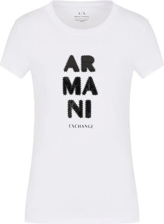 A|X Armani Exchange Femme, Tops, Blanc, Taille: 42 FR T-shirt Slim Fit