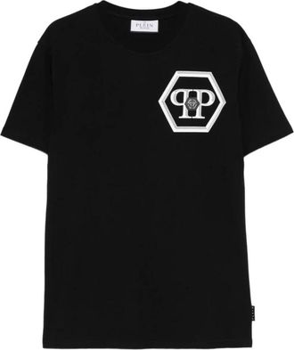 Philipp Plein Homme, Tops, Noir, Taille: M T-shirt &agrave; col rond