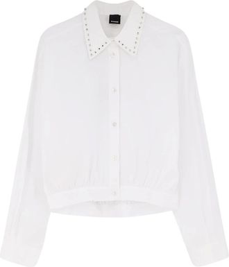 Pinko Pinko, Femme, Blouses et Chemises, Blanc, Taille: 40 FR Chemise &agrave; Col Pointu