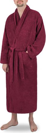 Normani Herren Bademantel extra lang aus 100% Baumwolle - Oeko Tex 100 - für große Menschen Farbe Burgund Größe 4XL