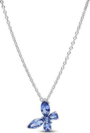Pandora Timeless 394232C01-45 Collier avec pendentif papillon en argent sterling avec zircone Taille : 45 cm