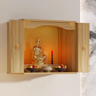 Generic Buddha-Altar, chinesischer Schrein-Altartisch, Wand-Buddha-Nischenaltarschrank, kleine Meditationstische, pers&ouml;nliche Opfergabentische f&uuml;r Puja, Gebet