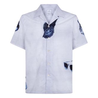 Paul Smith Homme, Chemises, Blanc, Taille: S Chemise &agrave; manches courtes coupe d&eacute;contract&eacute;e