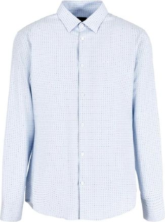 A|X Armani Exchange Homme, Chemises, Bleu, Taille: 2XL Chemise en coton coupe classique