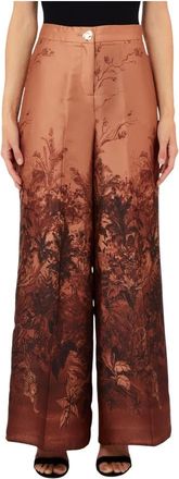 Liu Jo Femme, Pantalons, Brun, Taille: 40 FR Wide Pantalons