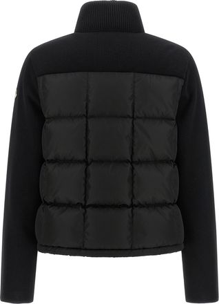 Moncler Womens Black Virgin Wool Cardigan Clothing