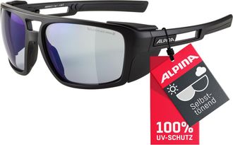 Alpina SKYWALSH V - Selbsttönende, Bruchfeste & Beschlagfreie Sport- & Fahrradbrille Mit 100% UV-Schutz Für Erwachsene, black matt, One Size