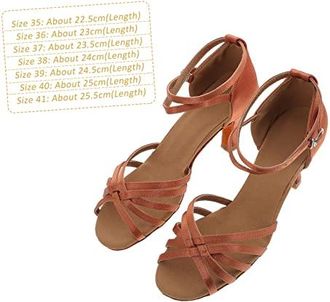 Frcolor Chaussures de Danse Latine à Talons Satin pour Femme Design Élégant Semelle Confortable pour Salsa et Bals