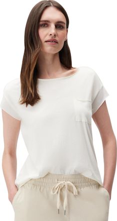 Marc O'Polo Denim Damen T-Shirt aus Bio-Baumwolle Relaxed Fit, Wei&szlig; (Scandinavian White), XXS