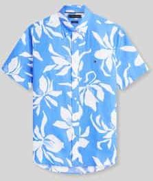 Tommy Hilfiger Regular Fit Kurzarmhemd aus Leinen-Mix