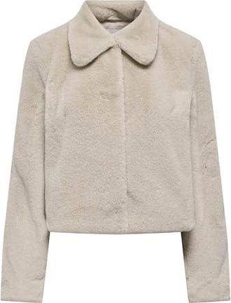 Jacqueline de Yong JdY Jdymacy Faux Fur Jacket Macy Life OTW Noos Veste en Fausse Fourrure, Beige Clair, x_l Femmes