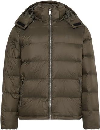 Calvin Klein Veste Matelass&eacute;e Homme Nylon Zip Off avec Capuche, Marron (Beluga), M