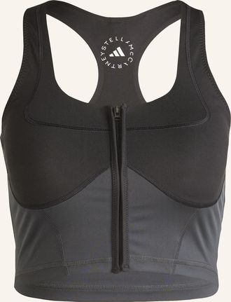 adidas Adidas By Stella Mccartney Adidas By Stella Mccartney Two-Tone Zipped Crop-Top schwarz