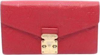 Louis Vuitton Pre-owned Portefeuille M&eacute;tis Monogram Empreinte Long Wallet - Femme - Pre-owned - Rouge - Taille: ONE Size