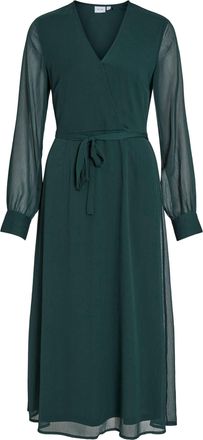 Vila VIFALIA V-Neck L/S MIDI Dress - NOOS