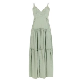 Alberta Ferretti Femme, Robes, Vert, Taille: 40 FR Robe longue &agrave; fines bretelles