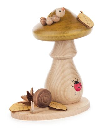 Rudolphs Schatzkiste R&auml;ucherpilz Gr&uuml;nling H&ouml;he 14cm NEU Rauchfigur R&auml;ucherfigur