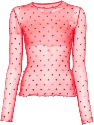 Marine Serre Moon-print Mesh T-shirt