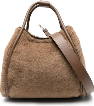 Max Mara Femme, Sacs, Brun, Taille: ONE Size Sac Marine Medium en Tissu Teddy