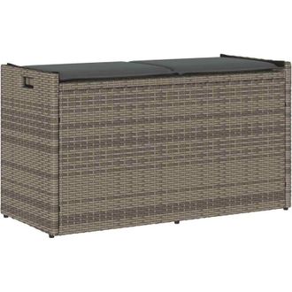 vidaXL Vidaxl - Banc de rangement ext&eacute;rieur coussin gris 100 cm r&eacute;sine tress&eacute;e